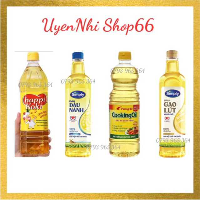 Dầu ăn 1Kg - Dầu ăn Simply, Tường An, Happy Koki | Shopee Việt Nam