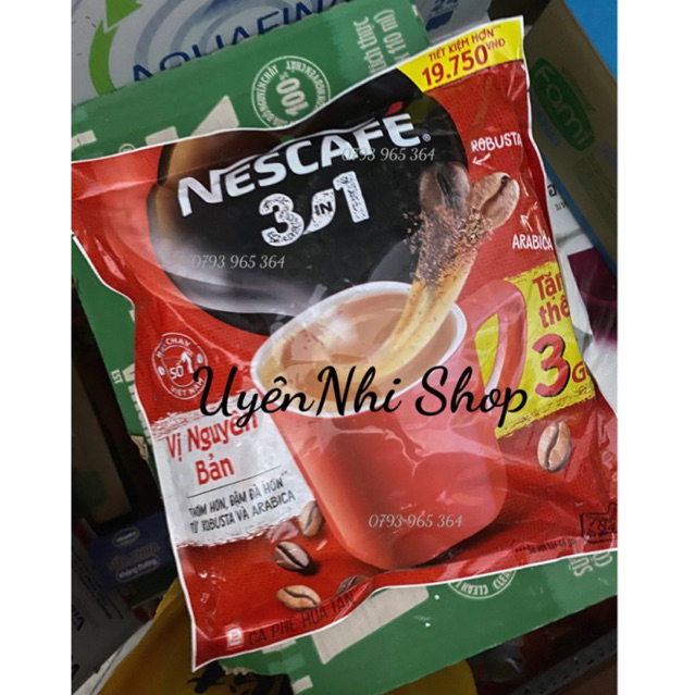 Cafe Nescafe 3in1 vị nguyên bản 782g (46g x17g) | Shopee Việt Nam