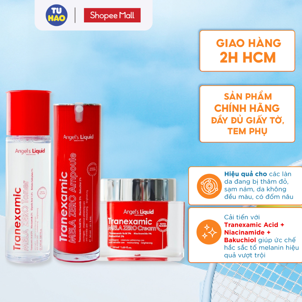 Bộ Sản Phẩm Toner - Serum - Kem Dưỡng Giảm Thâm Nám Chuyên Biệt Angel's ...