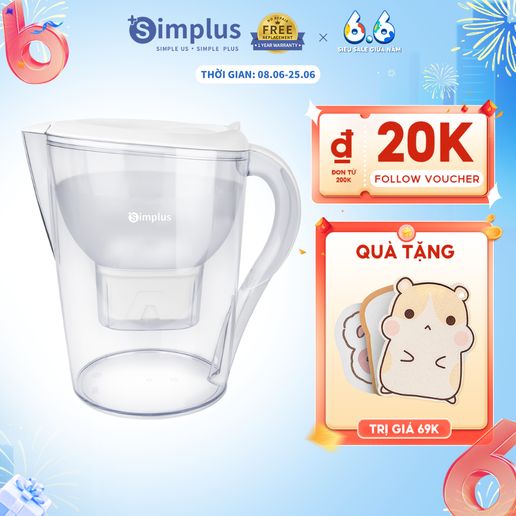Simplus Bình Lọc Nước Cầm Tay Dung Tích Lớn 3.5L LVSH001 - Bảo Hành 1 Năm 1 Đổi 1 | Shopee Việt Nam