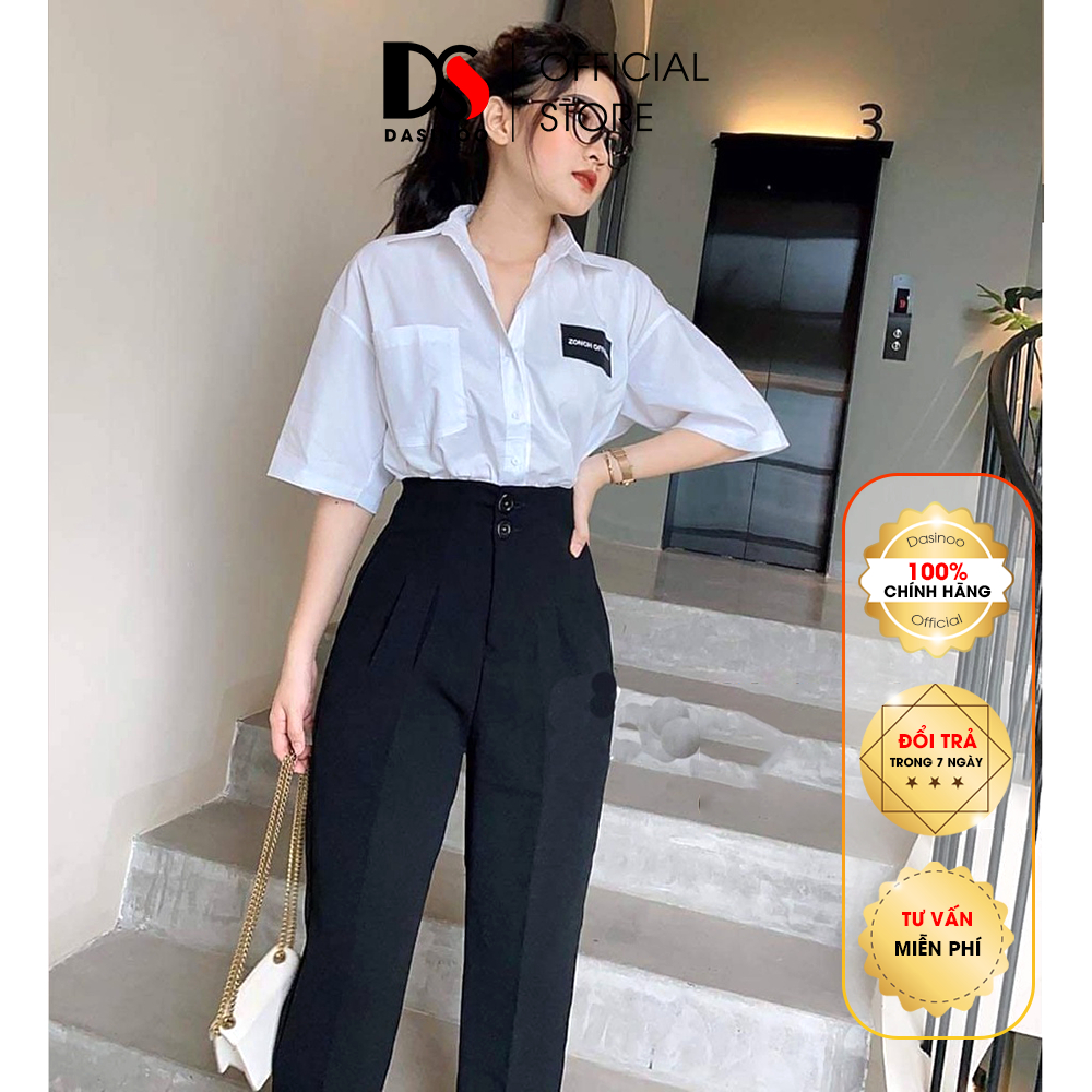 Quần Tây Nữ Cho Học Sinh 2 Cúc Quần Baggy Học Sinh Lưng Cao Có Big Size H0029 - DASINOO | Shopee ...