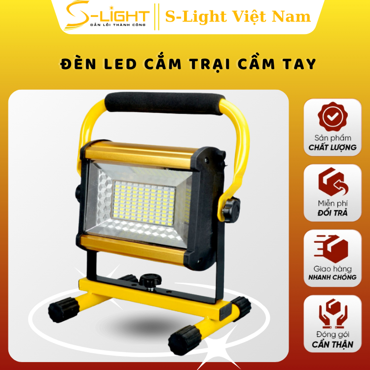 Đèn led S-light siêu sáng sạc điện S808 - 100W ( 100 Led ) SL18 ...