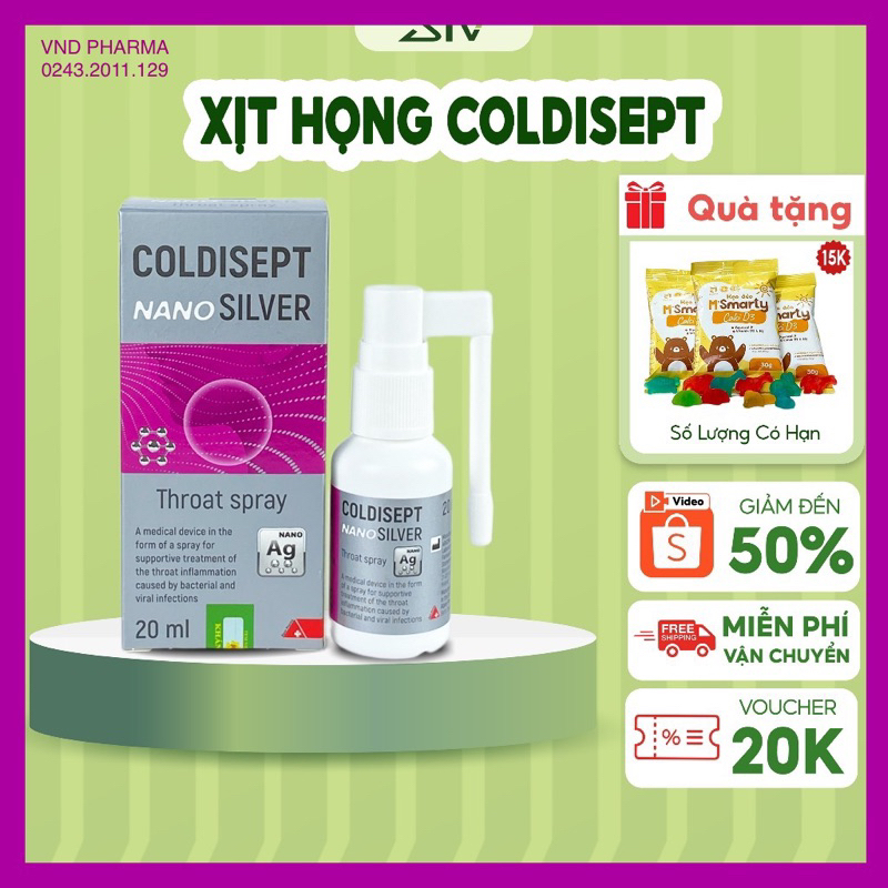 [CHÍNH HÃNG + GIÁ TỐT] Dung Dịch Xịt Họng Coldisept Throat Spray Hỗ Trợ ...