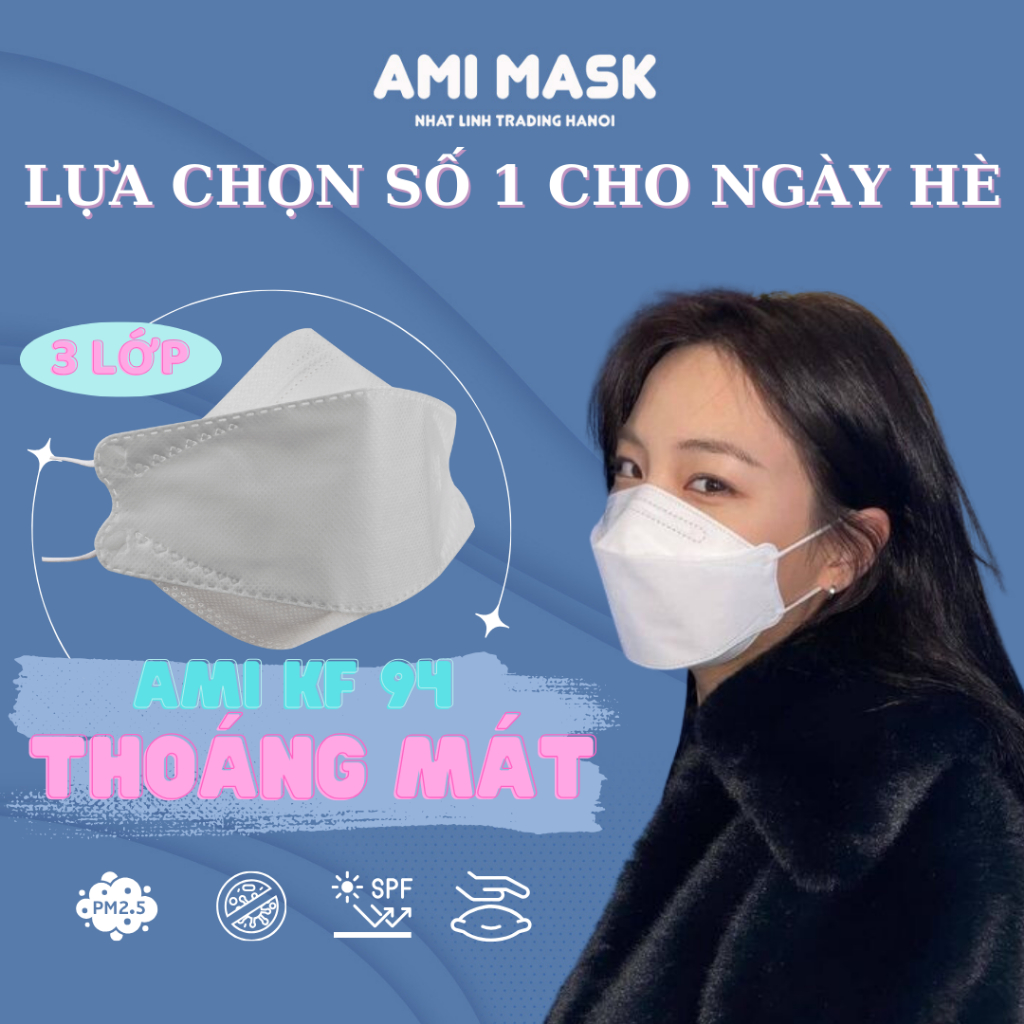 [ SĂN SALE - KF94 AMI 100c] Khẩu trang KF94 AMI Mask 3 lớp khẩu trang y ...