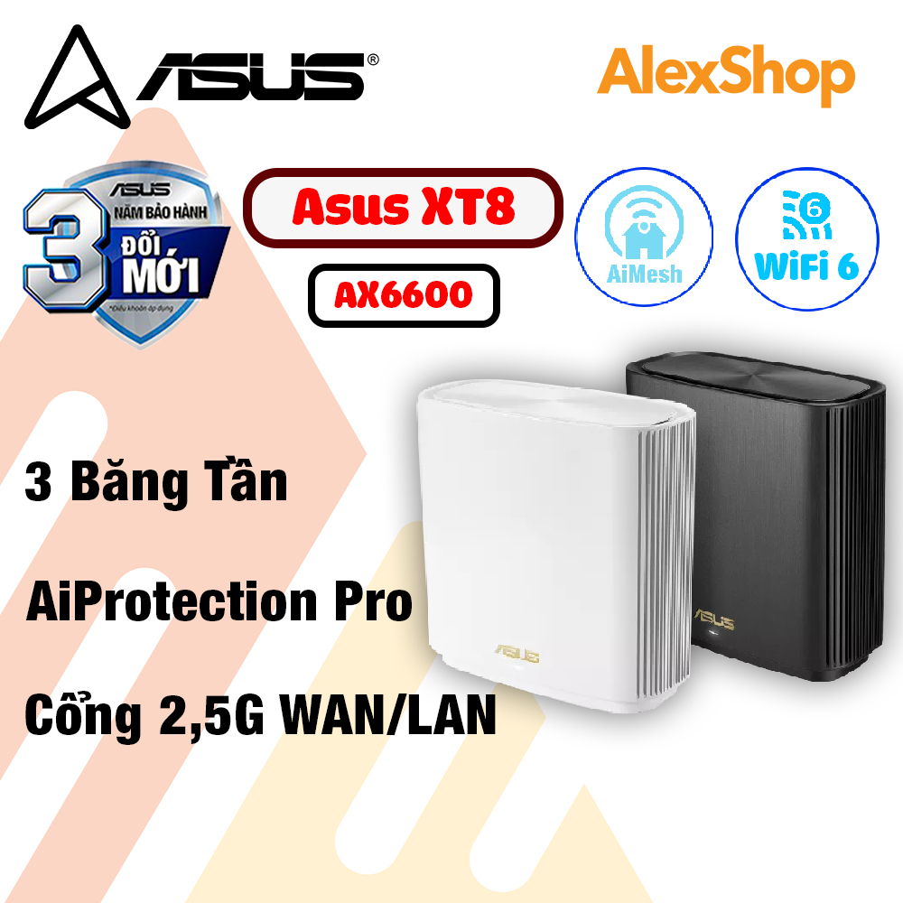 [2 Packs] Router WiFi 6 ASUS ZenWiFi XT8, WiFi AI Mesh, 3 Băng Tần ...