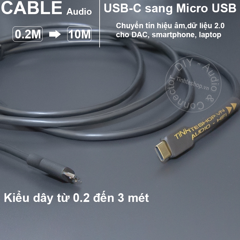 Dây USB C sang micro USB 0.2 đến 3 mét - DIY USB type-C to micro USB ...