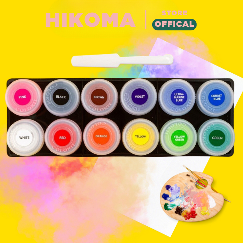 Màu nước acrylic set 12 màu thiên long colokit 15ml chuyên dụng màu ...
