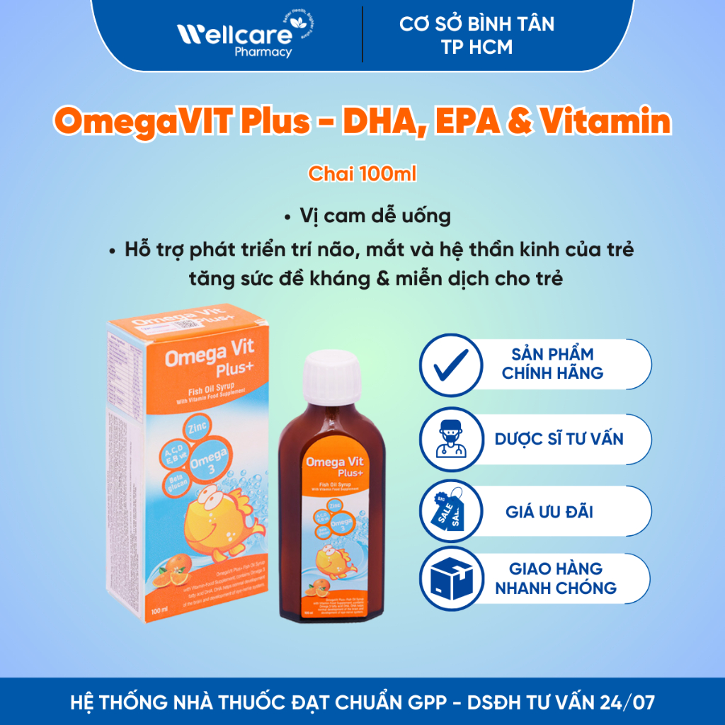 Omega Vit Plus+ [Chính hãng] – Chai 100ml bổ sung Omega3, Multivitamin ...
