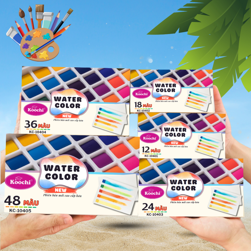 Màu nước dạng nén Koochi 12/24/36/48 màu | Shopee Việt Nam