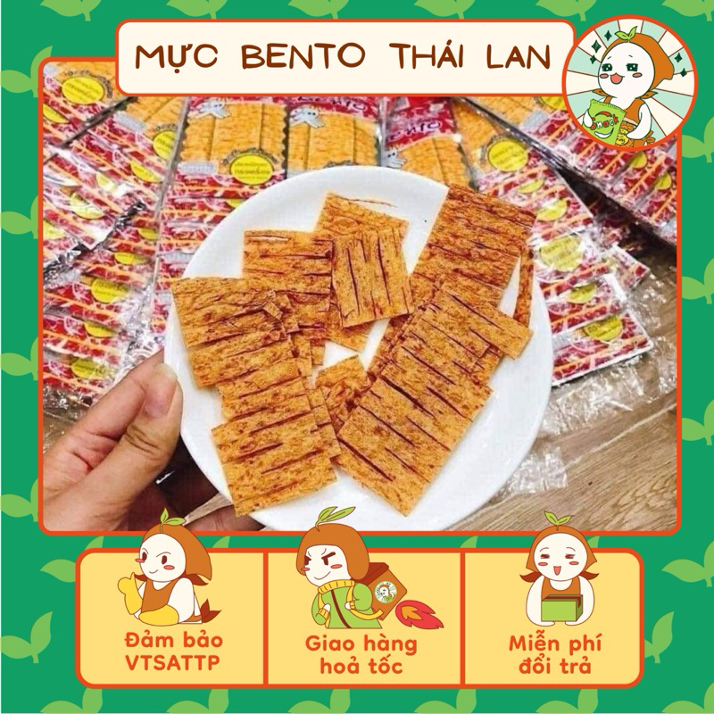 Dây 13 gói mực Bento gói 6g, Snack mực Bento Thái Lan đủ 3 vị, Ăn Vặt ...