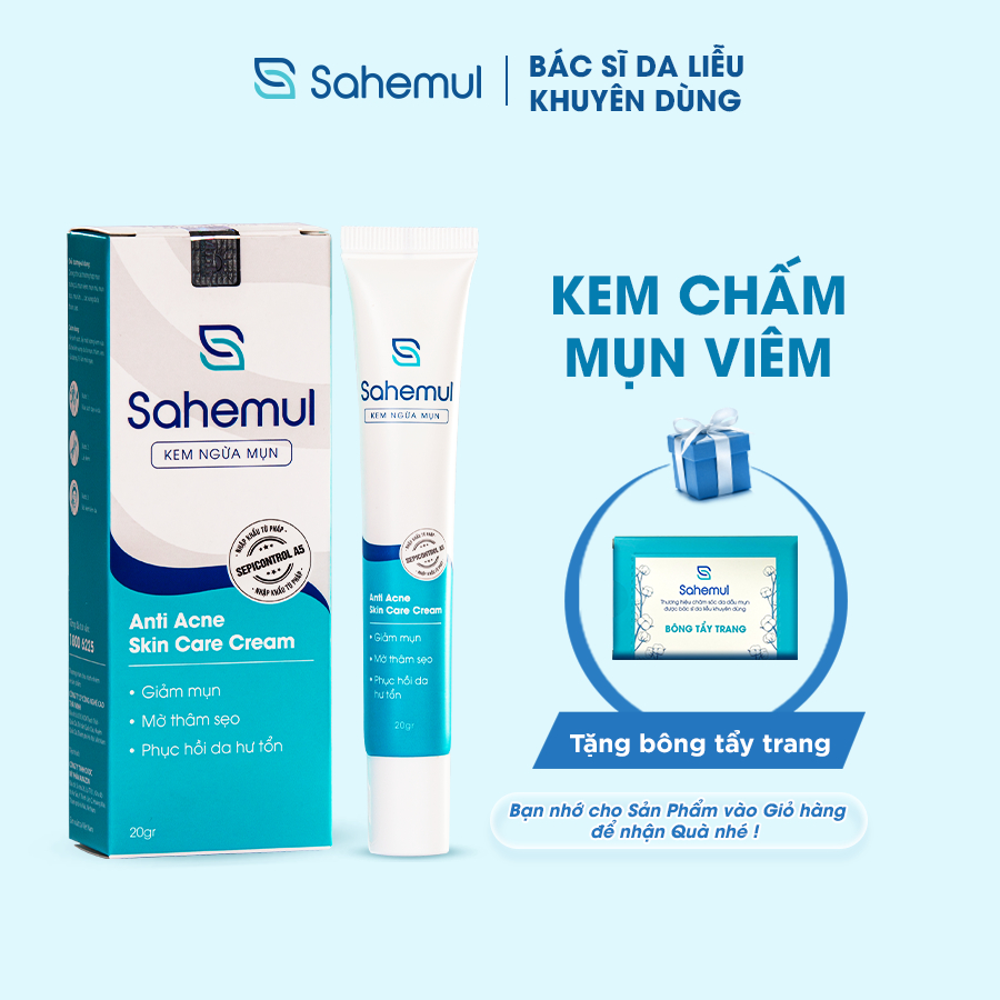 Kem Chấm Mụn Sahemul Giảm Mụn Viêm Mụn Bọc Mụn Mủ Mụn Trứng Cá Hiệu