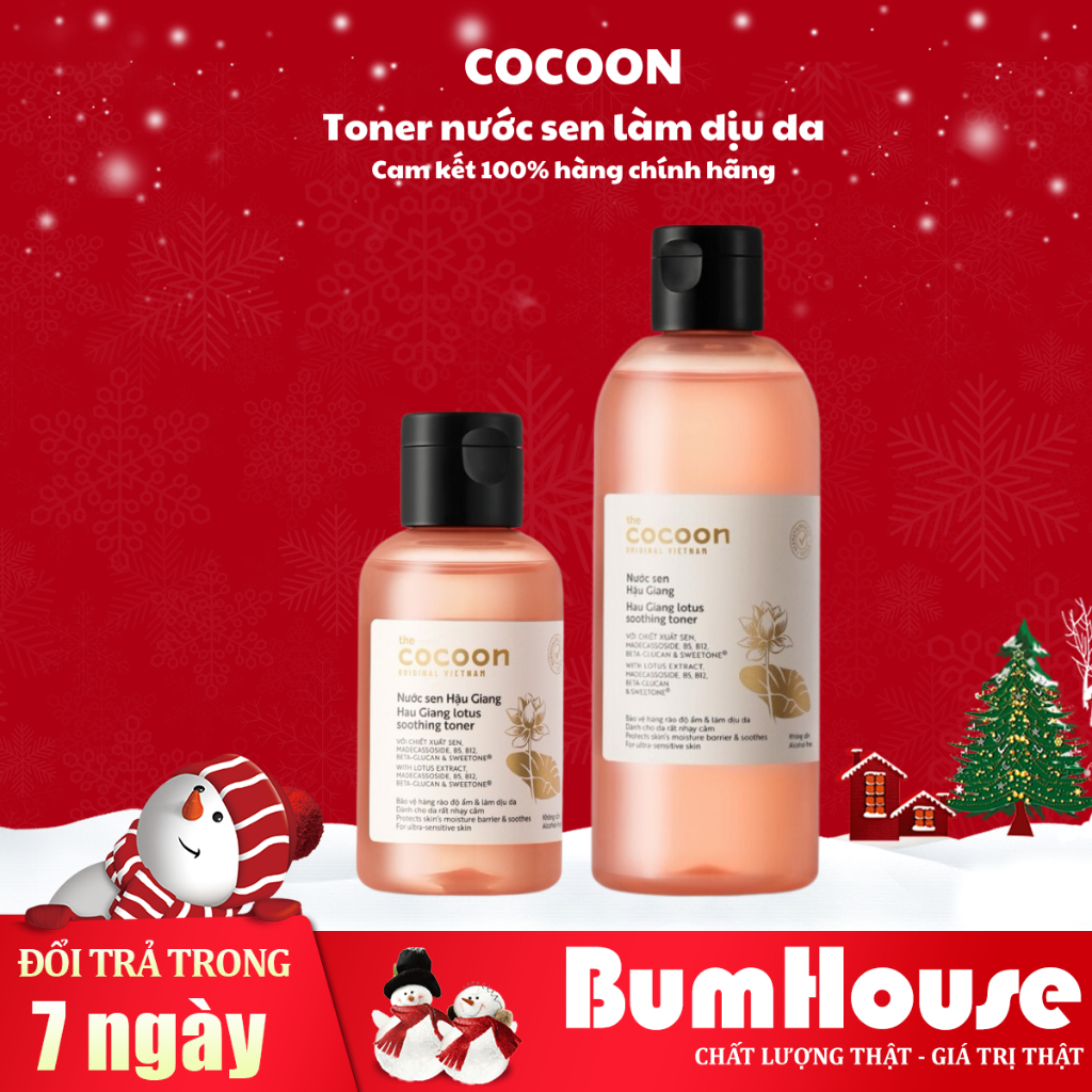 Nước sen Hậu Giang Cocoon, toner phục hồi cấp ẩm và làm dịu da 140ml ...