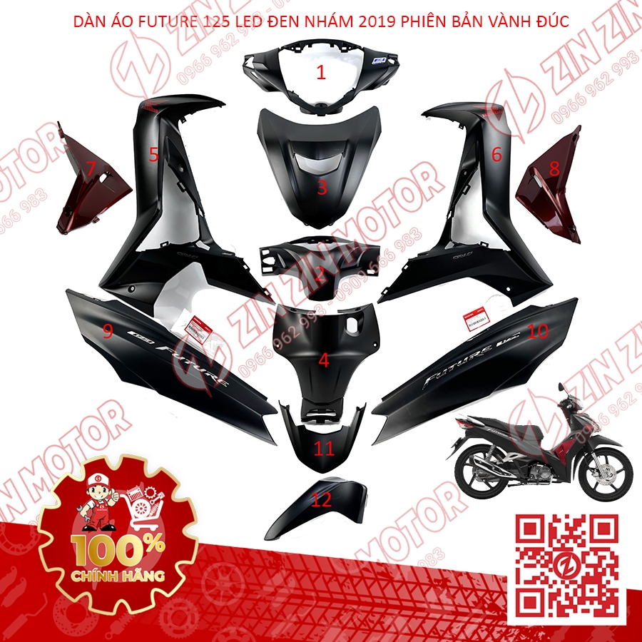 Dàn Áo Future 125 Fi, Xe Future Led Đen Nhám (Đen Đỏ 2019) Phiên Bản ...