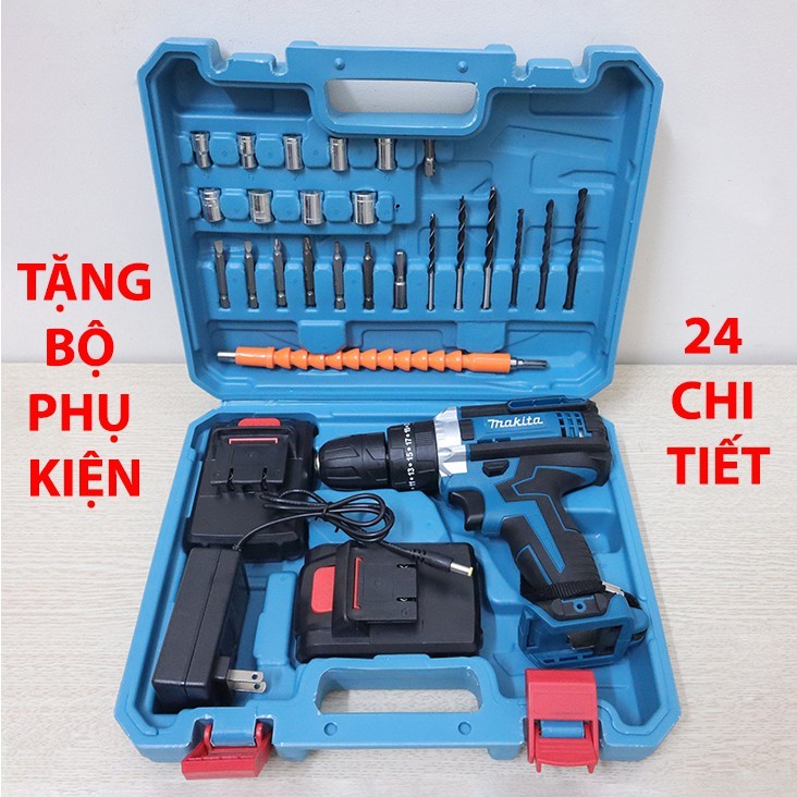 Máy khoan 2 Pin Makita 36v/ Dewalt 36v,48v/ HITACHI 36V kèm phụ kiện 24 món, Máy bắn vít 3 chức ...