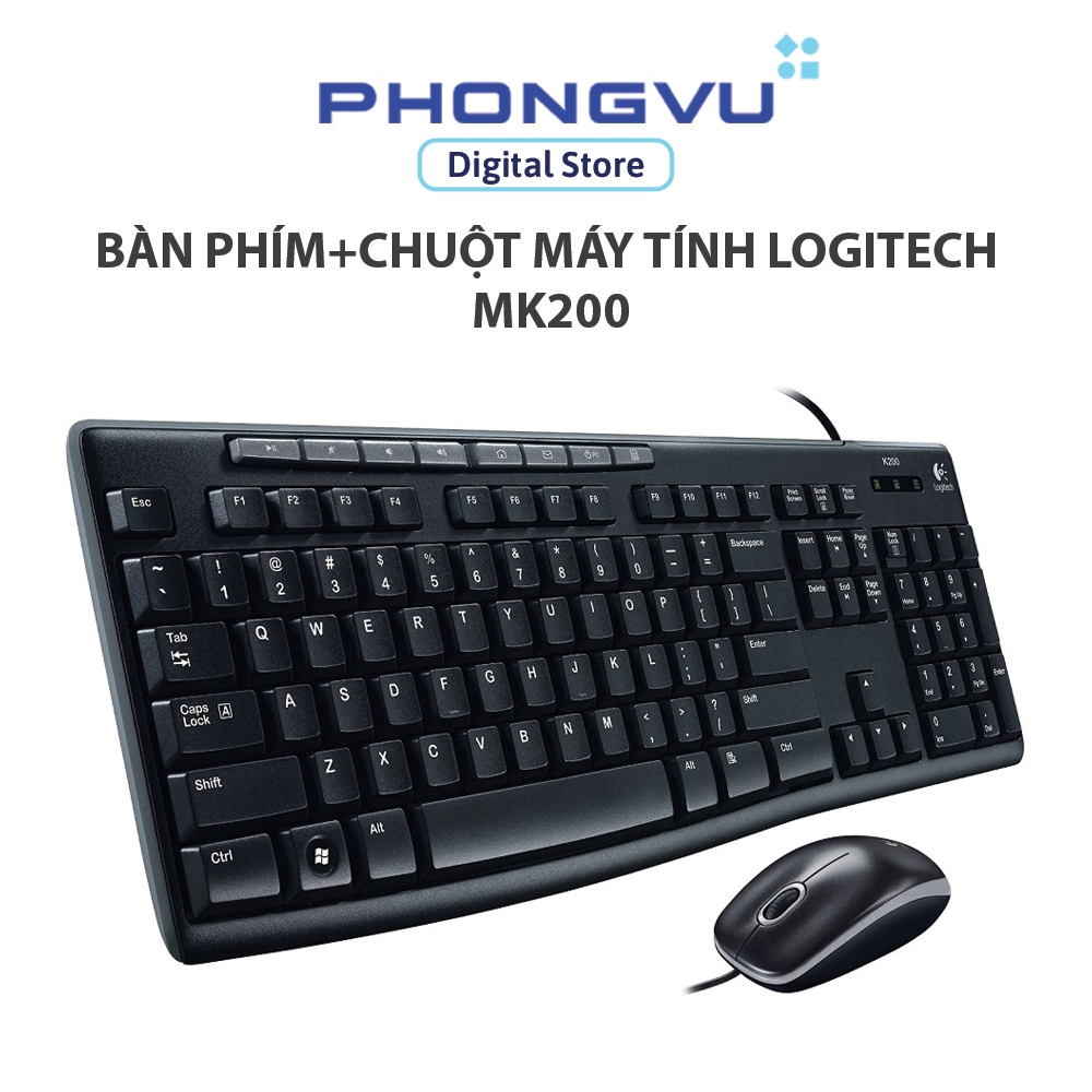 Bàn phím + Chuột Logitech MK200 - Bảo hành 36 tháng | Shopee Việt Nam
