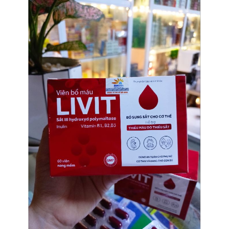 Viên bổ máu Livit [ Hạn 2027 - hộp 60 viên]giúp bổ sung sắt cho cơ thể ...