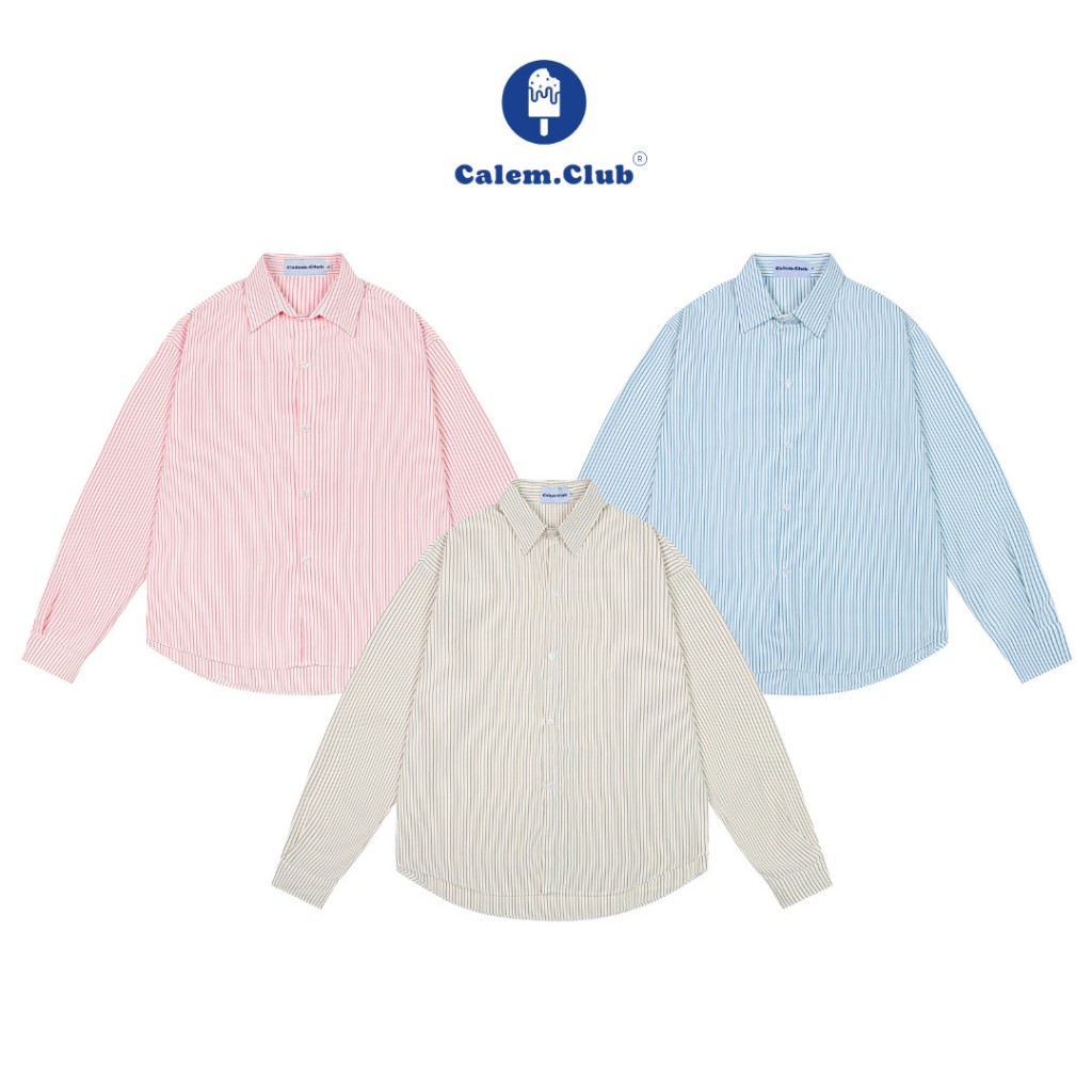 Calem club - Áo sơ mi khoác ngoài họa tiết SỌC tay DÀI form unisex năng ...