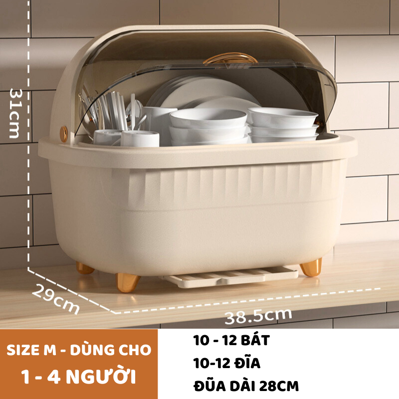 Giá Úp Bát Đĩa ENODA HOME, Kệ Đựng Bát Đĩa Có Nắp Chống Côn Trùng, Bụi Bẩn, Kèm Khay Thoát Nước ...