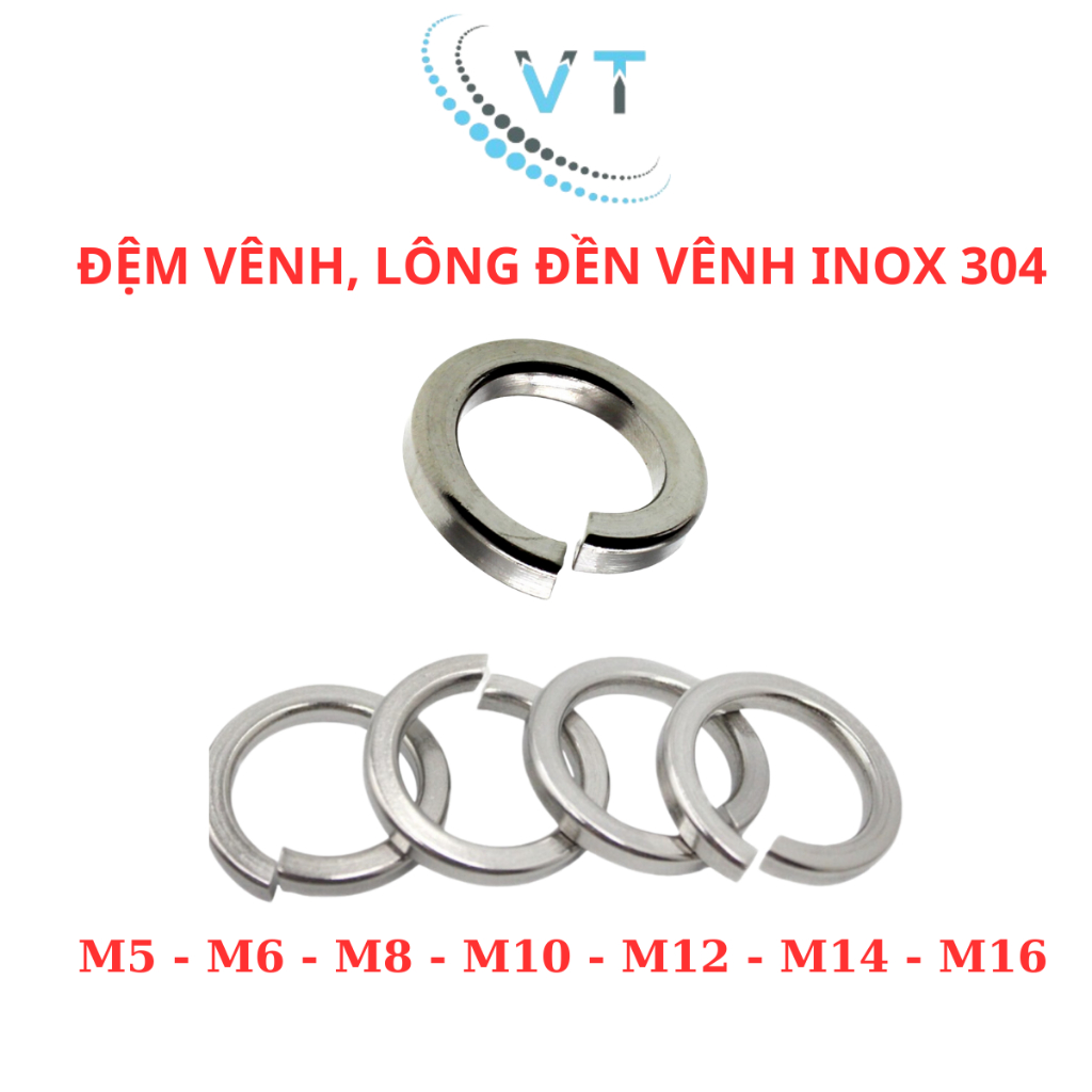 [Túi 20-50 Con] Vòng Đệm Vênh, Long Đền Vênh INOX 304 M4 M5 M6 M8 M10 ...