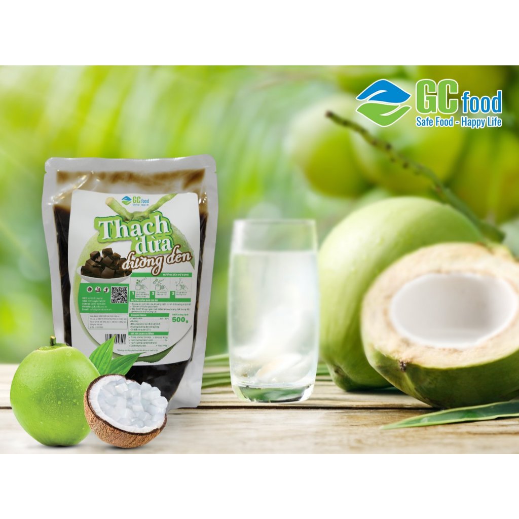 1 túi GCFood Thạch dừa đường đen,Chất lượng Quốc tế FSSC-22000,Gói ...