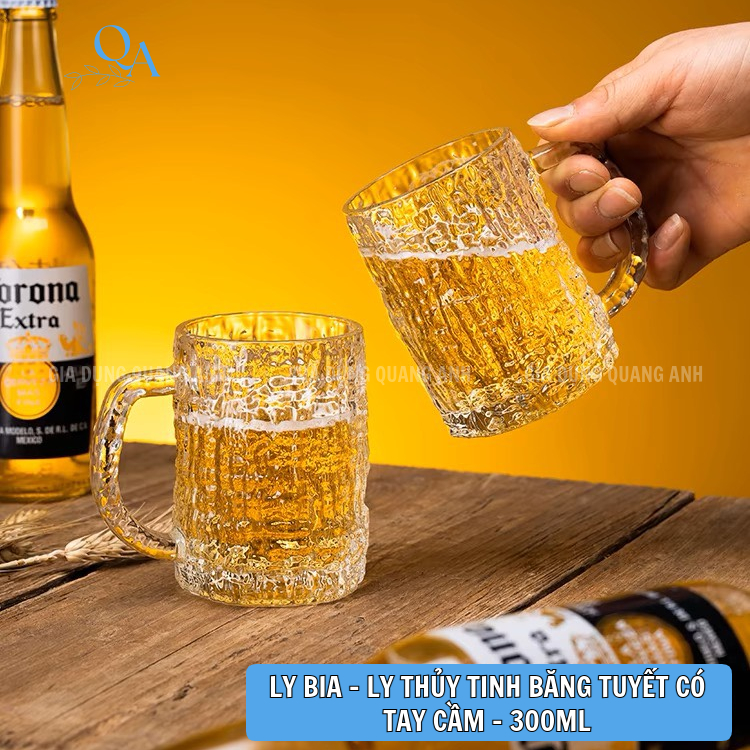 (Loại Đẹp) Ly Bia Ly Beer | Ly Thủy Tinh Băng Tuyết Tay Cầm dung tích ...