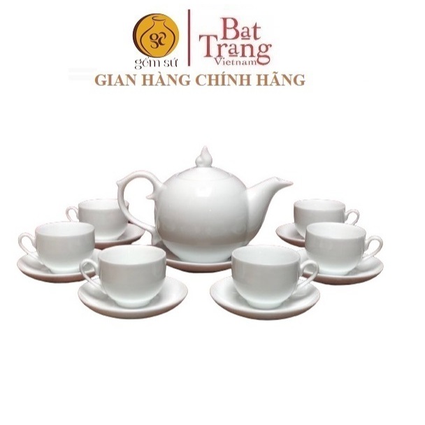 Bộ ấm chén uống trà dáng chóp lửa dung tích 650ml - Gốm sứ Bát Tràng ...