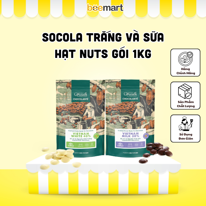 Socola trắng và Socola sữa Puratos 1kg | Shopee Việt Nam