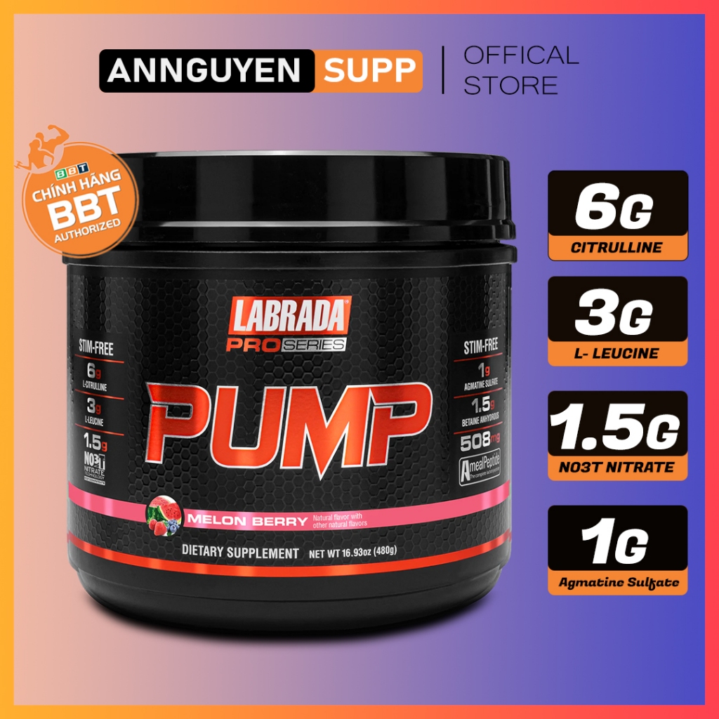 Pump Labrada Pre Workout Stim Free Chính Hãng BBT | Shopee Việt Nam