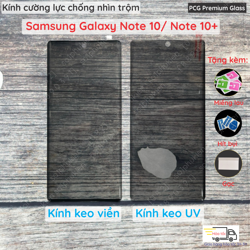 Kính cường lực chống nhìn trộm Samsung Galaxy Note 10/ Note10+ (Note 10 Plus) loại keo viền và ...
