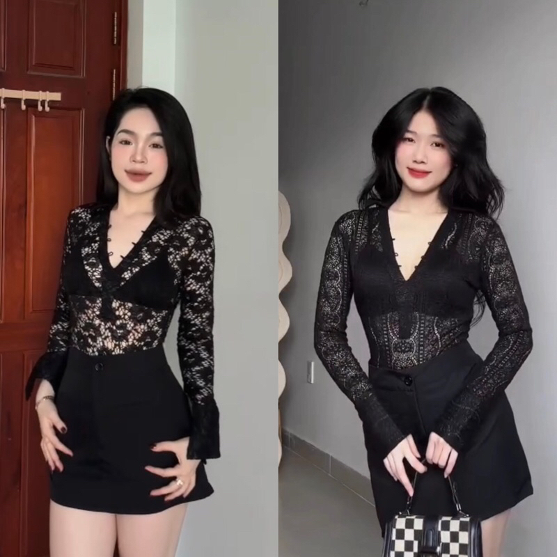 Bodysuit ren dài tay - Shi Lingerie / Shi Clothing | Shopee Việt Nam