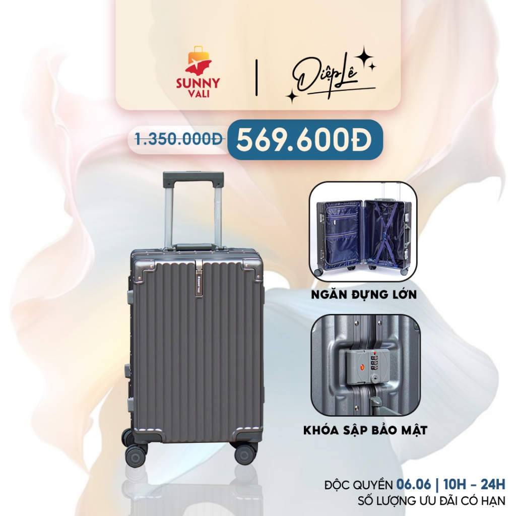 [Diệp Lê 6.6 x SUNNYVALI] Vali du lịch SUNNY LUMI LM01 - Vali nhựa PC ...