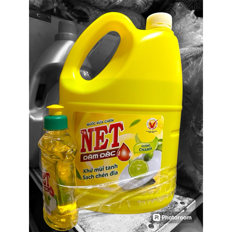 [TẶNG CHAI 250ML] Nước Rửa Chén Net 3,8kg Đậm đặc Hương chanh | Shopee ...
