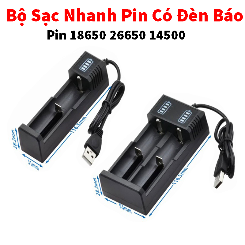Bộ sạc nhanh Pin 21700, 26700, 16340,16650, 18350, 18500,18650,26650 tự ...
