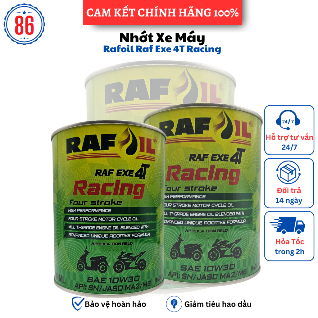 Combo 6 Lon nhớt tổng hợp Rafoil 10w-30 Full Synthetic Api SN 800ML ...