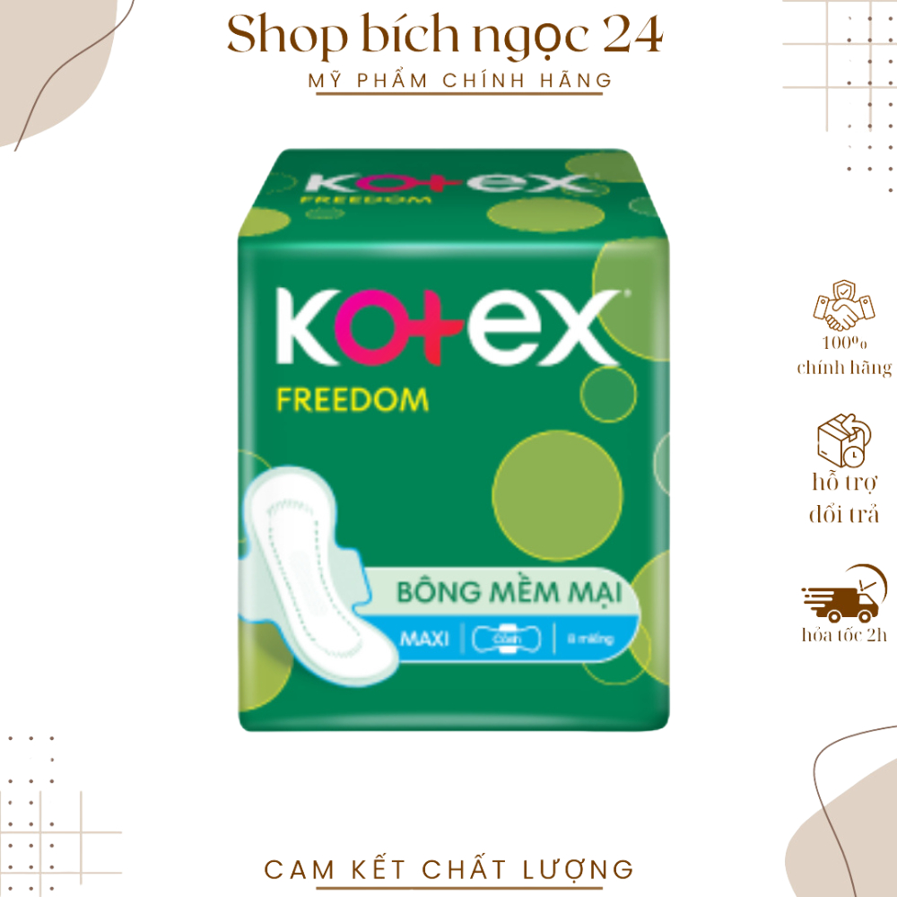 Băng vệ sinh Kotex Freedom dày cánh 8 miếng/gói(Mặt bông) | Shopee Việt Nam