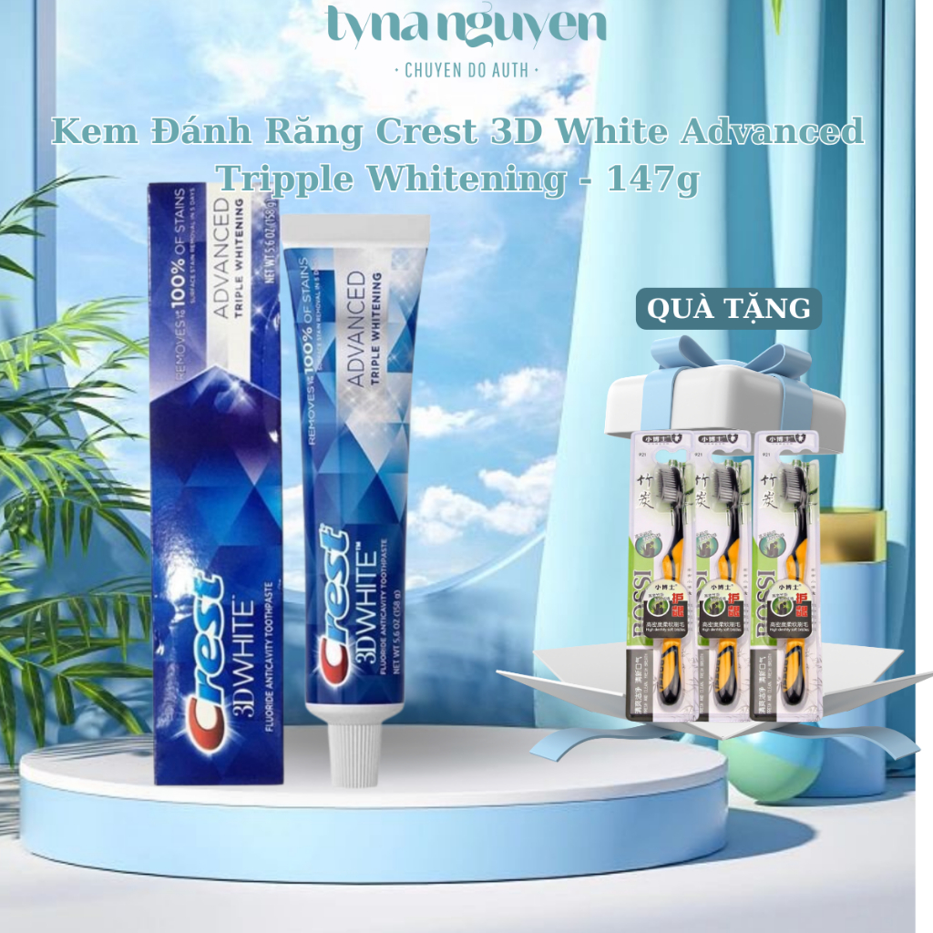 Kem Đánh Răng Loại Bỏ Tới 100% Vết Bẩn, Mảng Bám Trên Bề Mặt Crest 3D White Advanced Tripple ...