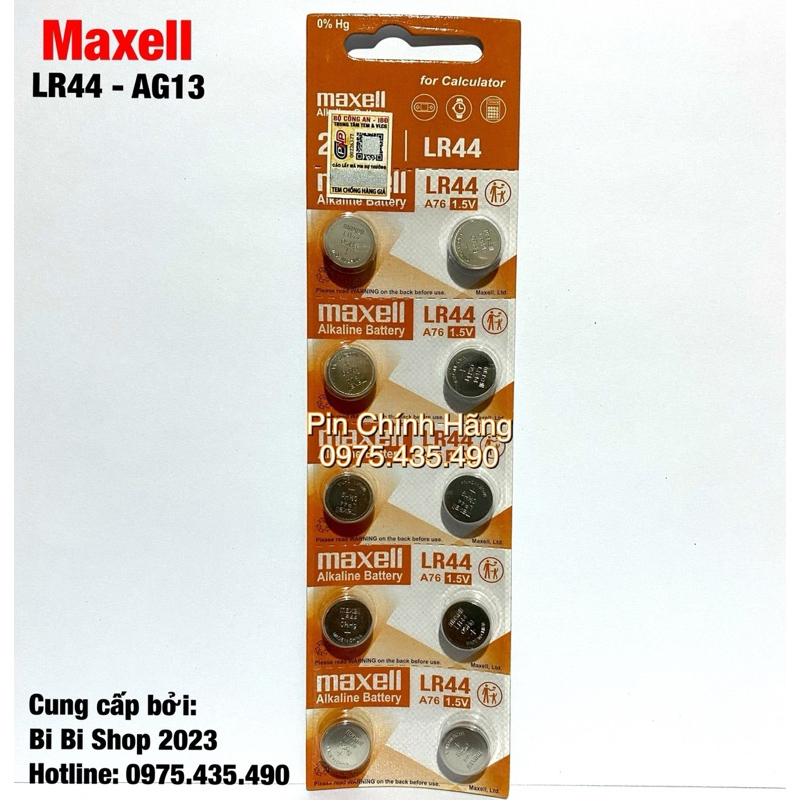Pin LR44 / A76 / AG13 Maxell Hàng Chính Hãng Vỉ 10 Viên | Shopee Việt Nam