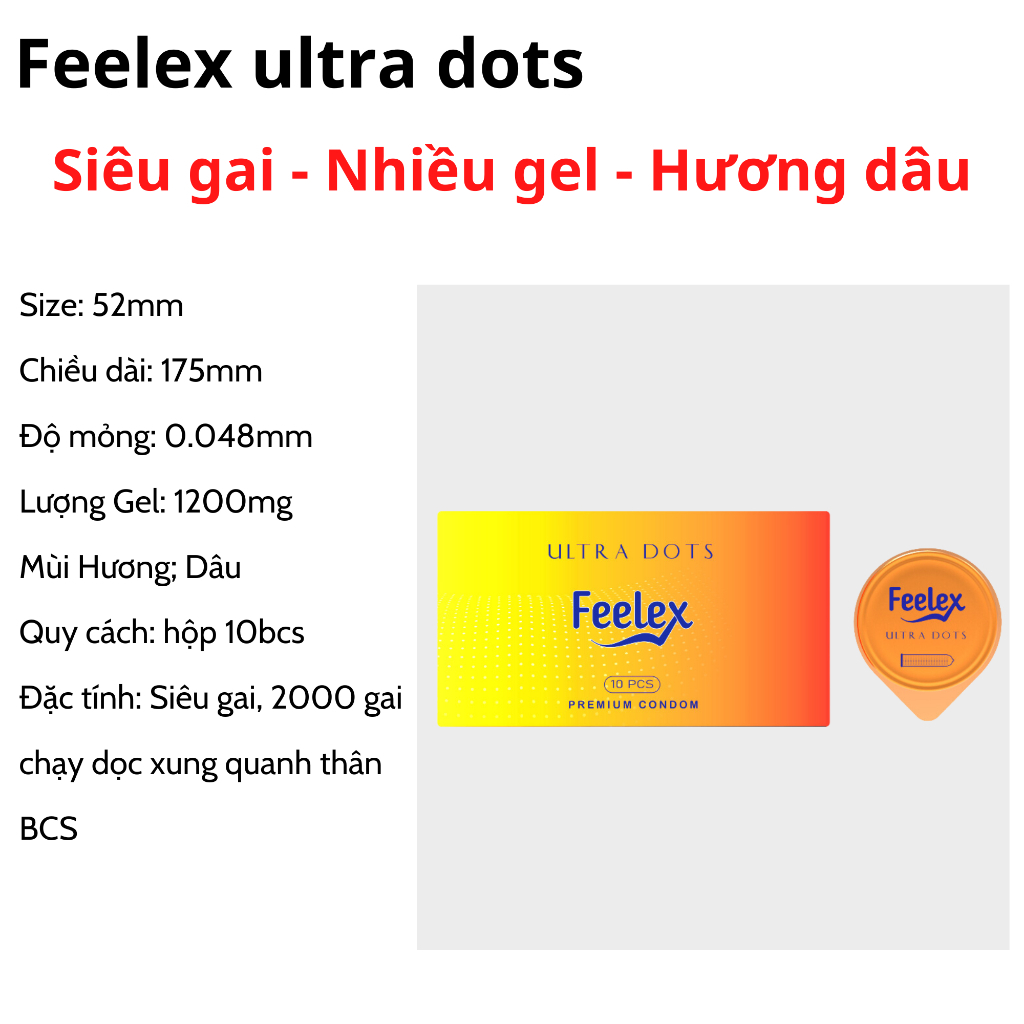 Bao cao su Feelex gân gai, nhiều gel bôi trơn - Hộp 10 bcs | Shopee ...