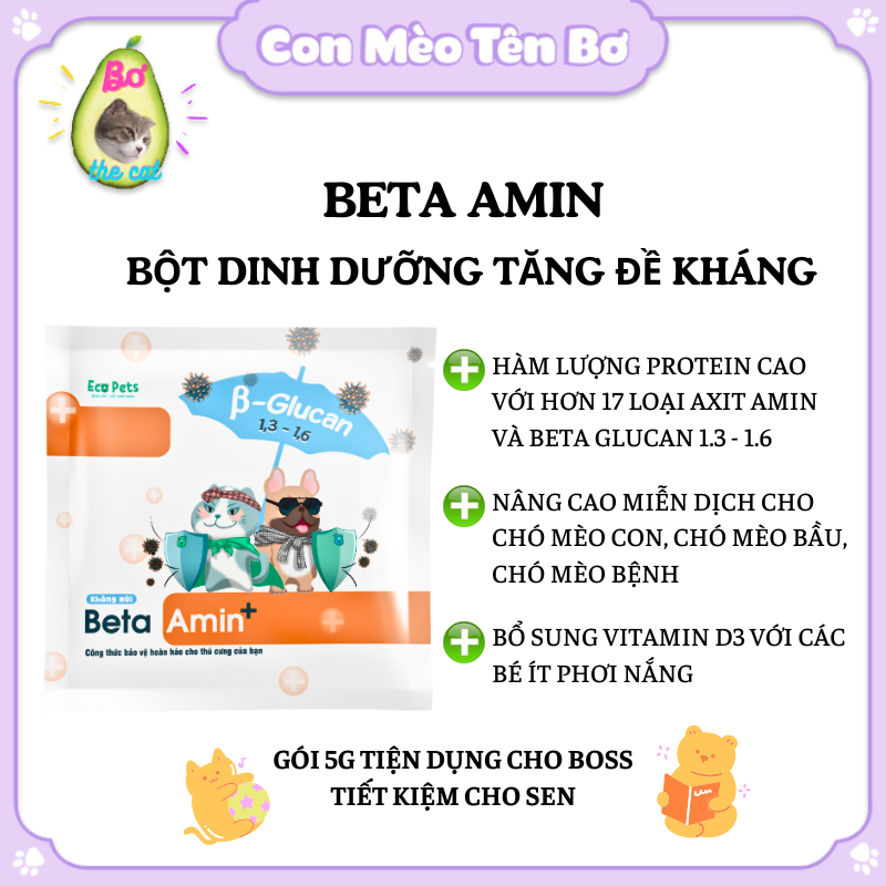 BETA AMIN Bột Dinh Dưỡng Tăng Đề Kháng Chó Mèo | Shopee Việt Nam