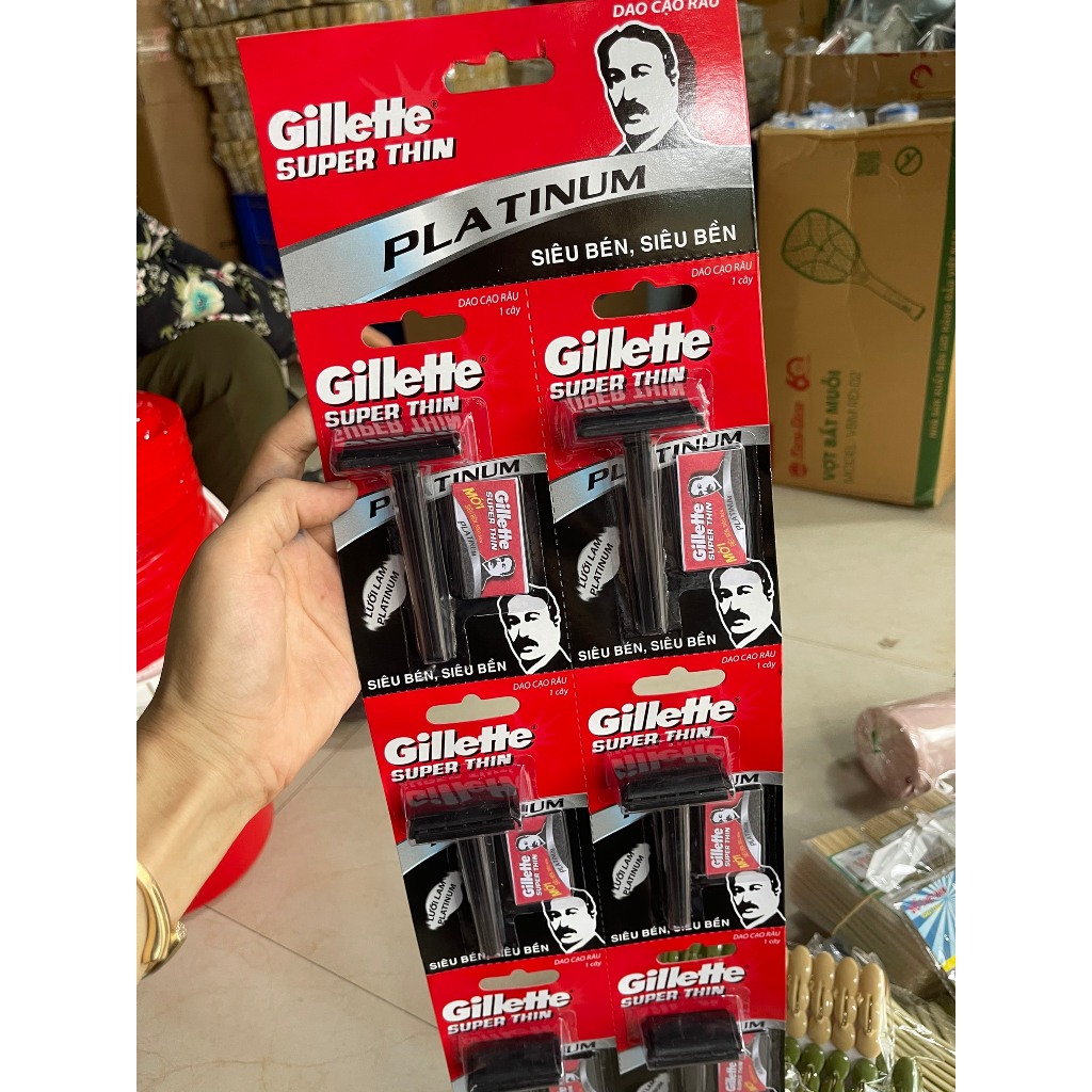 Dao cạo râu Gillette Super Thin lưỡi Platinum sắc bén (1 cây) | Shopee Việt Nam