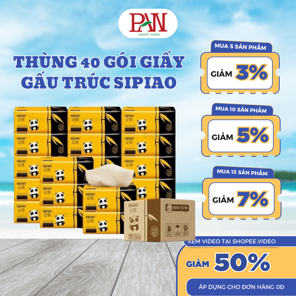 Giấy ăn sipao chuẩn nội địa Trung thùng 40 gói | Shopee Việt Nam