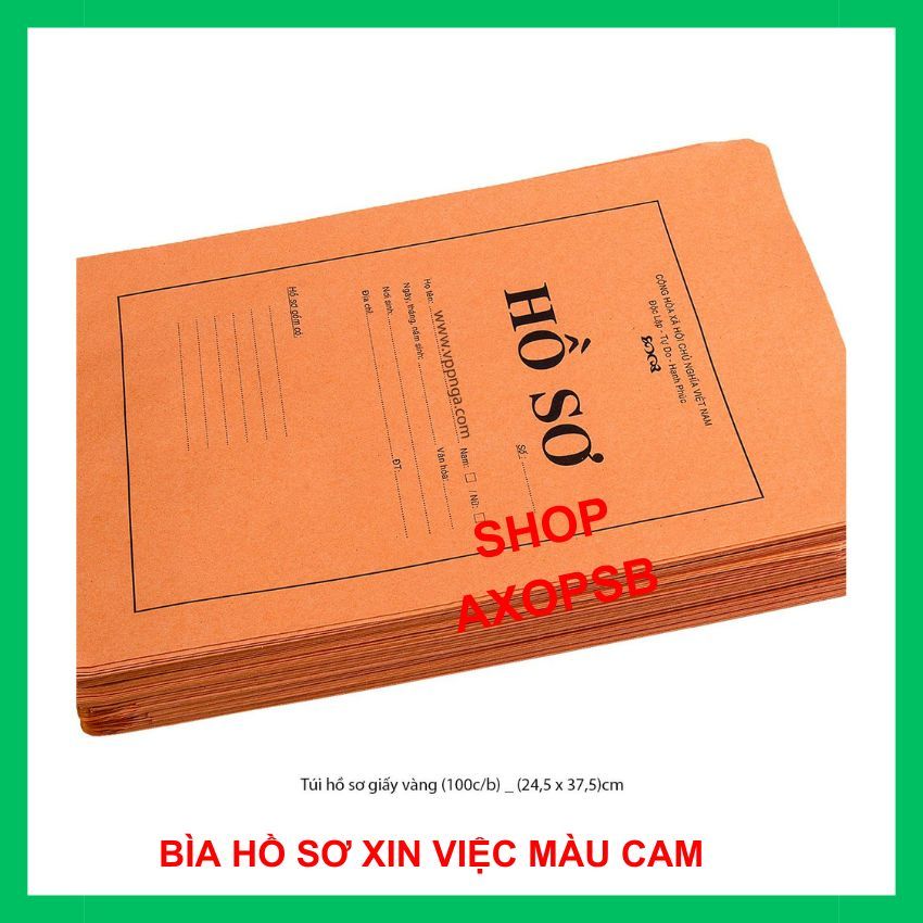 Combo 100 CÁi BÌa HỒ SƠ Xin ViỆc Xanh DƯƠng Cam TrẮng ĐỦ MÀu Shopee
