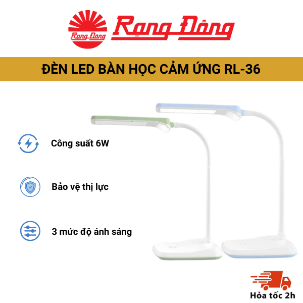 Đèn LED bàn học cảm ứng Rạng Đông RL36, cống cận thị, bảo vệ mắt, bảo ...