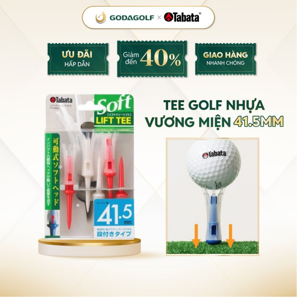 Tee Golf Nhựa Đầu Mềm Tabata 41,5 mm, Chân Đỡ Phát Bóng GV0448 | POR PFG PCBL | Tabata Golf ...