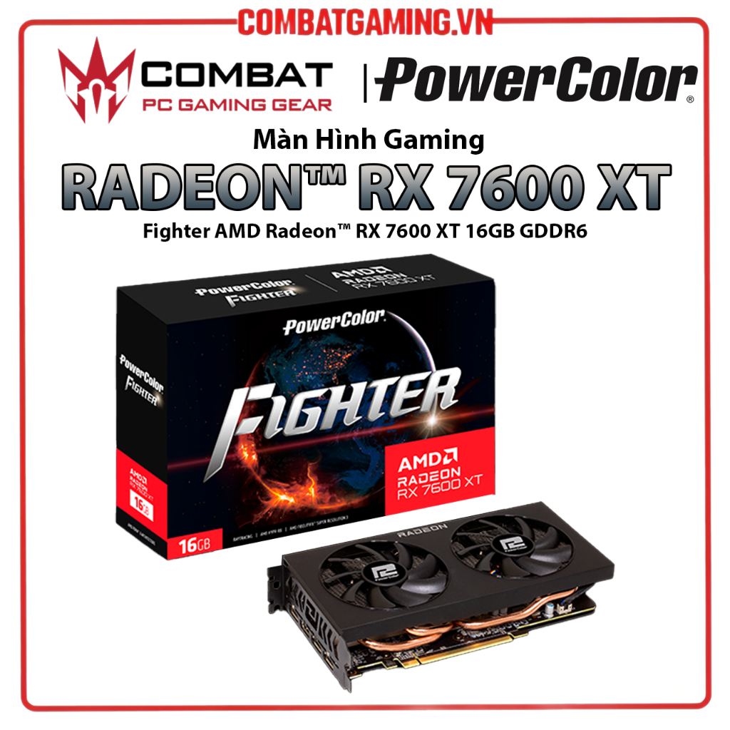 VGA Card Màn Hình PowerColor Fighter Radeon RX 7600 XT 16GB GDDR6 Hàng ...