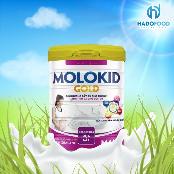 Sữa Molokid Gold Mama 900g Bổ sung DHA, Canxi, Sắt, Axit Folic cùng các ...