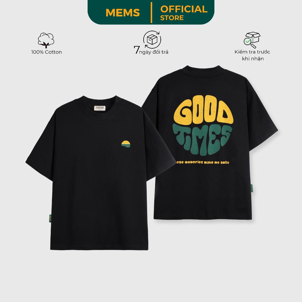 Good Times t-shirt Black | MEMS Áo thun cotton nam nữ tay ngắn cổ tròn phom oversized in thông ...