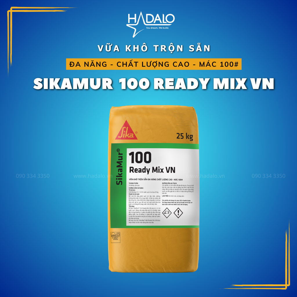 Vữa xây tô trộn sẵn SikaMur 100 Ready Mix VN – Mác 100 - 25kg | Shopee ...
