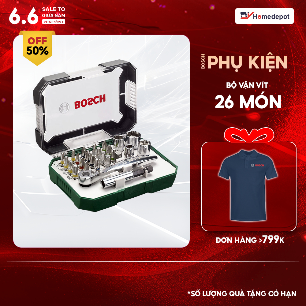 Bộ dụng cụ ốc vít 26 món Bosch 2607017322 | Shopee Việt Nam
