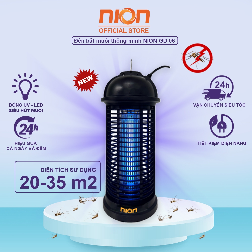 Đèn bắt muỗi thông minh NION GD06 - Công suất 6W - Diện tích sử dụng 20 ...
